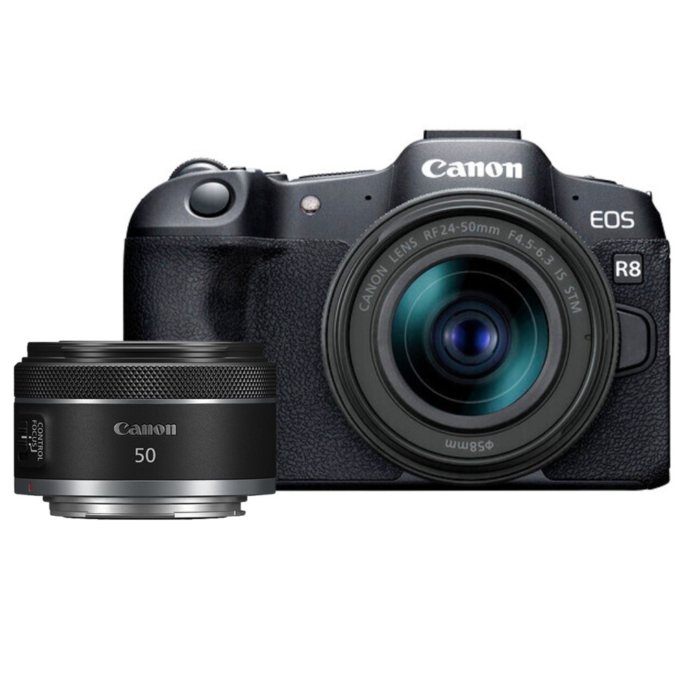 Canon EOS R8 Twin Kit 24-50mm + RF 50mm Lens | Diamonds Camera