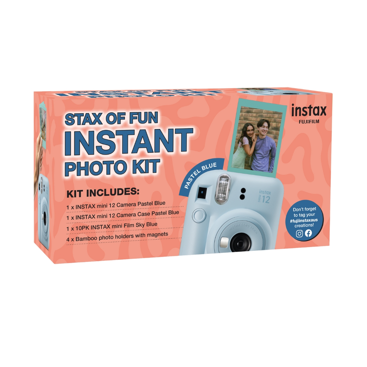 Fujifilm Instax Mini 12 Pastel Blue Festive Bundle | Diamonds Camera