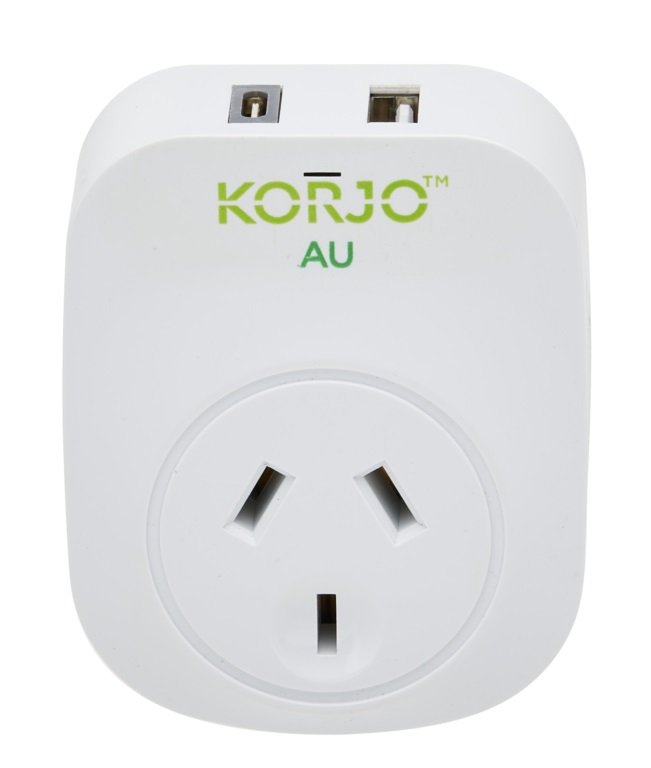 Korjo USB A + C & Power Adaptor for Australia | Diamonds Camera